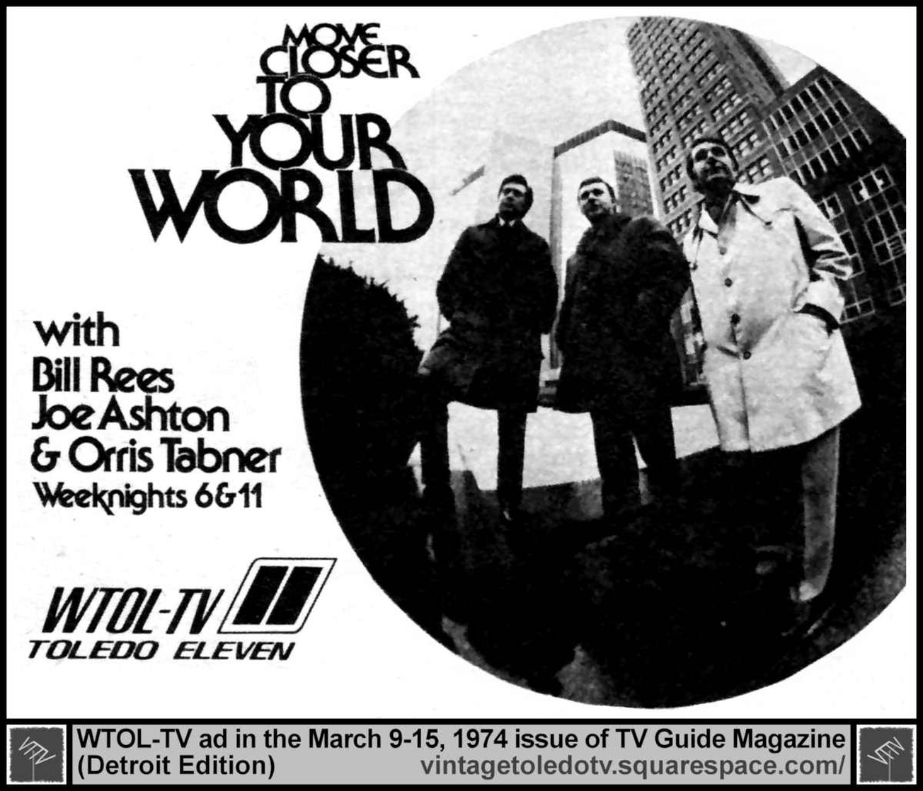 WTOL-TV News 11 ad with Bill Rees, 1974