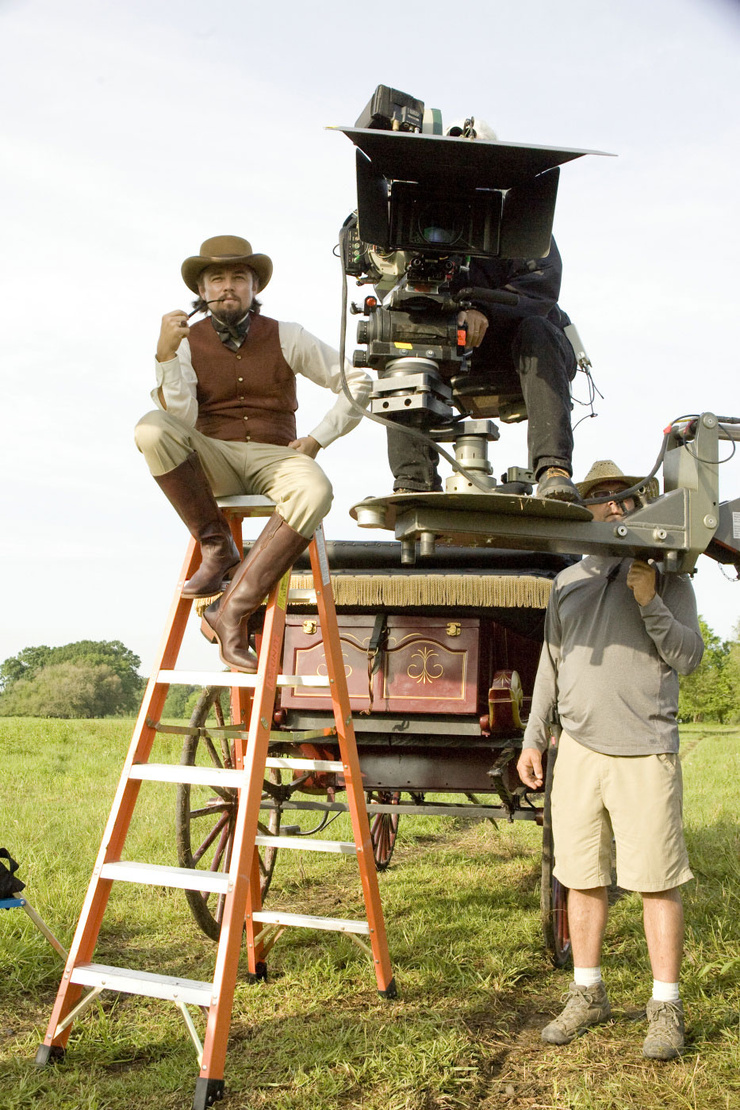 Django unchained on the set