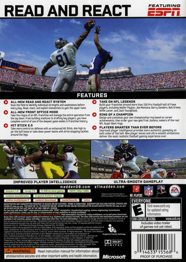 Madden NFL 08 - Xbox 360 picture