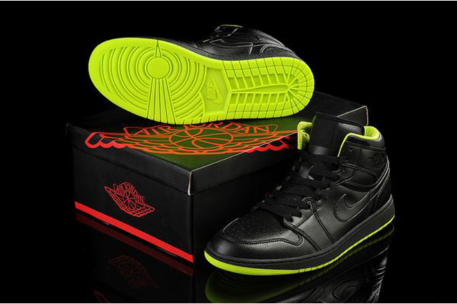 Black/Neon Green-Retro Jordan 1 (I) Nike Basketball Shoes picture