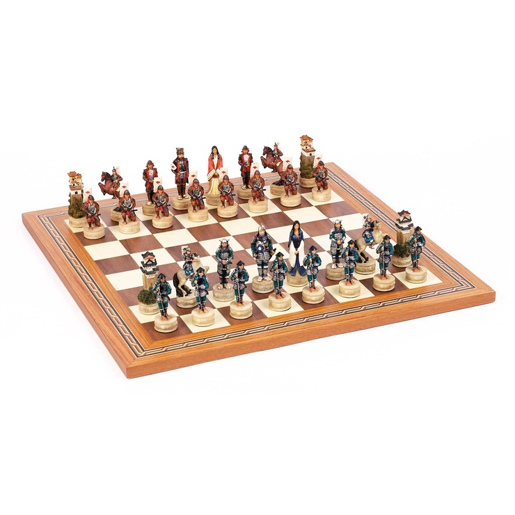 Japanese Samurai Hand-Painted Chess Set