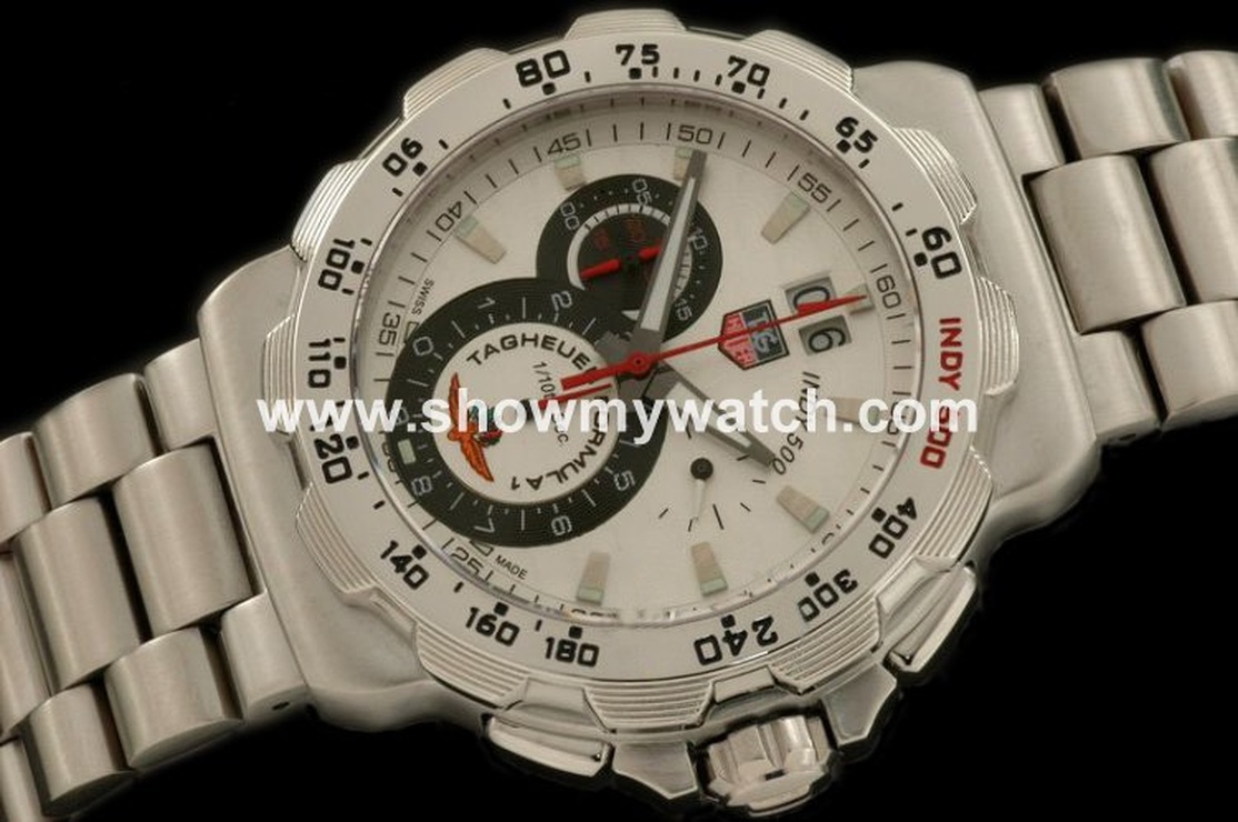 Tag Indy 500 Big Date 1/10 Chrono SS/SS White Swis