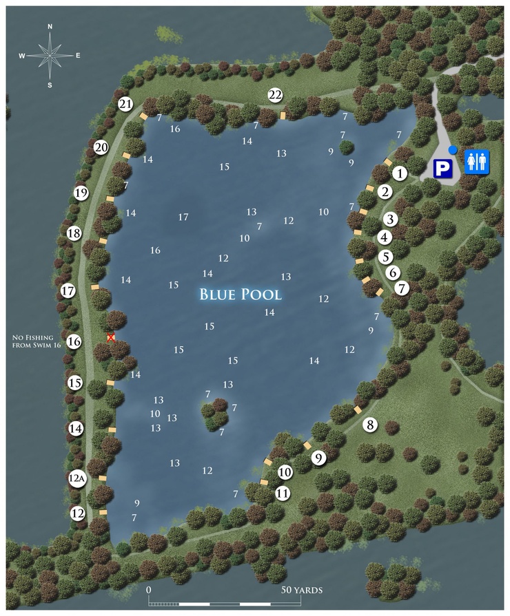 Blue Pool Angling Map