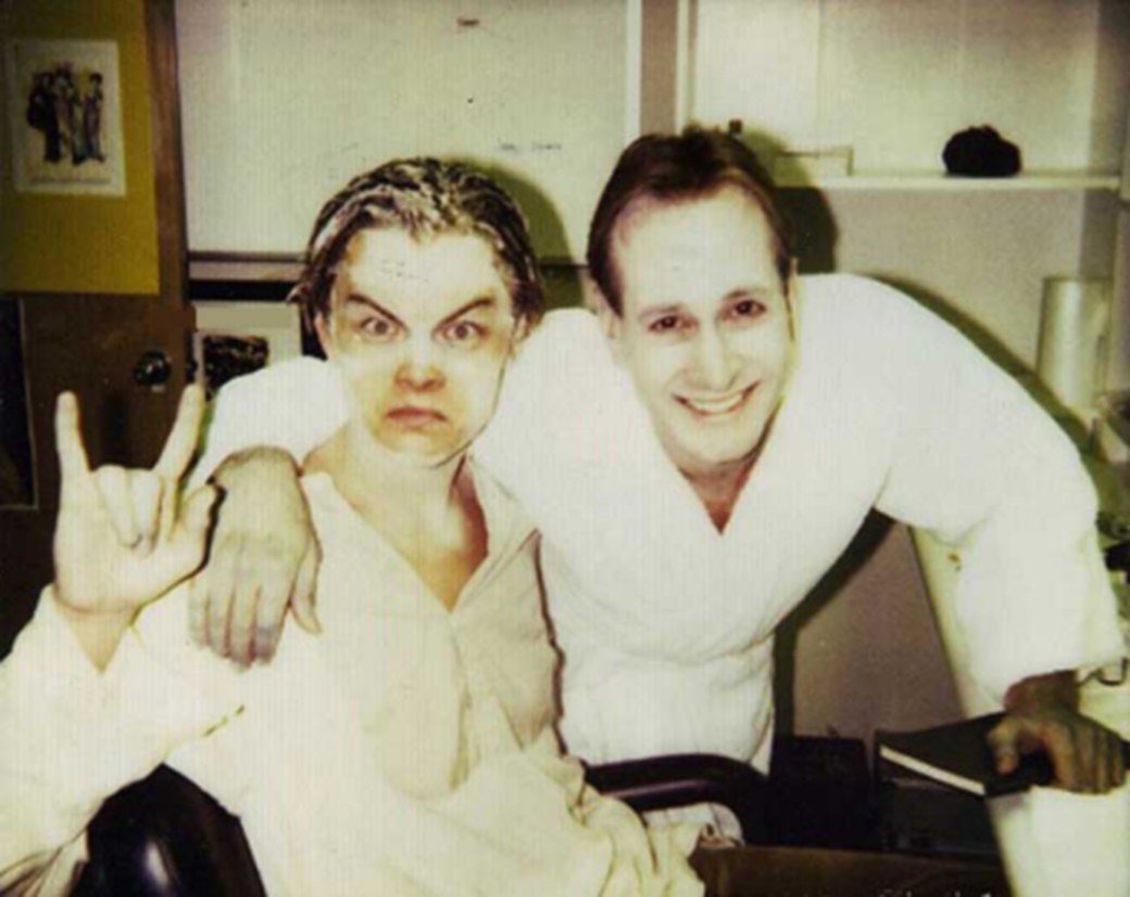 Leonardo DiCaprio in the backstage of Titanic