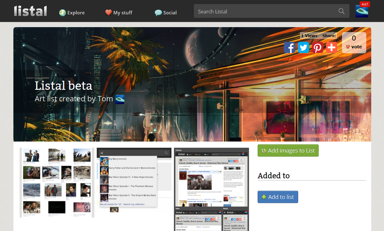 Listal - List the stuff you love! Movies, TV, music, games and books