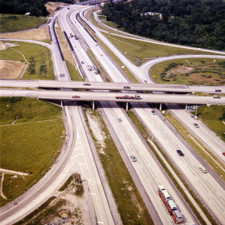 Aerial view of Interstate 44 & I-270