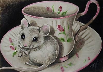 Tea Cup Mouse by Melody Lea Lamb