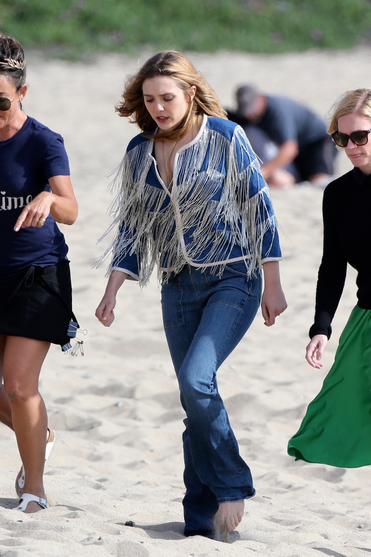 Elizabeth Olsen on beach