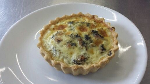 Laverbread, cockles and bacon tart