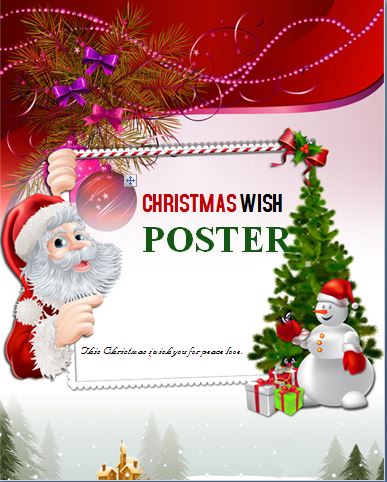 Picture of Colorful Christmas Wish Poster Template