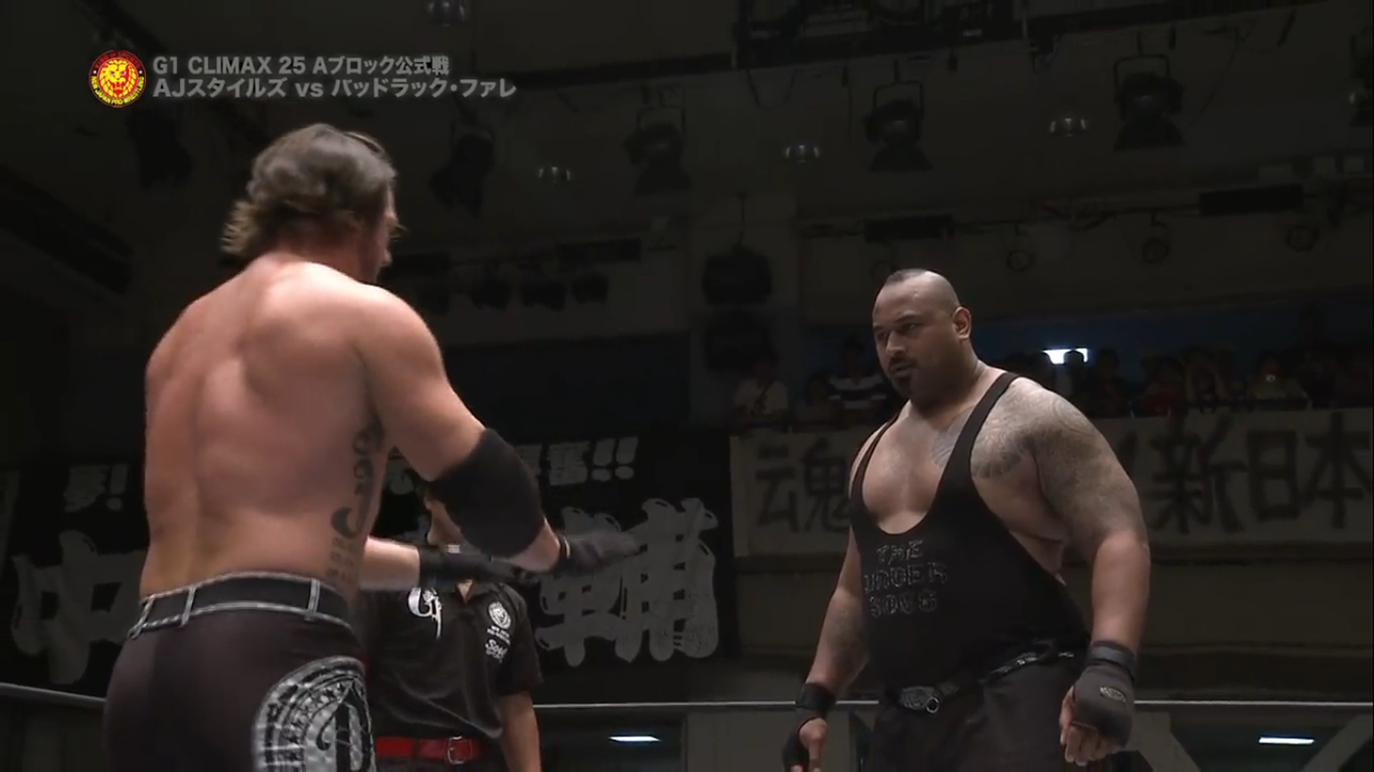 Picture of AJ Styles vs. Bad Luck Fale (NJPW, G1 Climax 25 Day 15)
