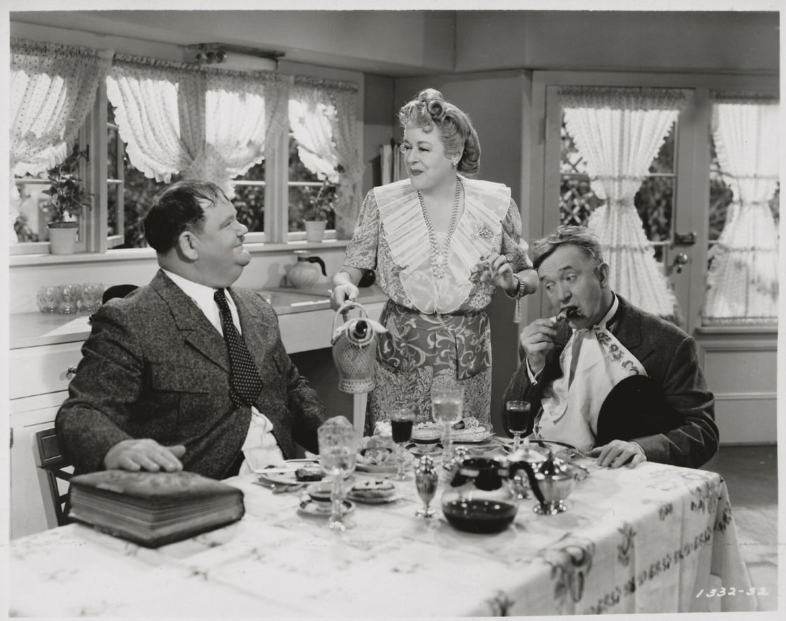Oliver Hardy, Mary Boland, Stan Laurel